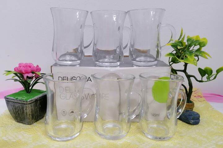 DELISOGA Transparent Beer Mugs Water Drinking Glass with Handle XBB087 ...