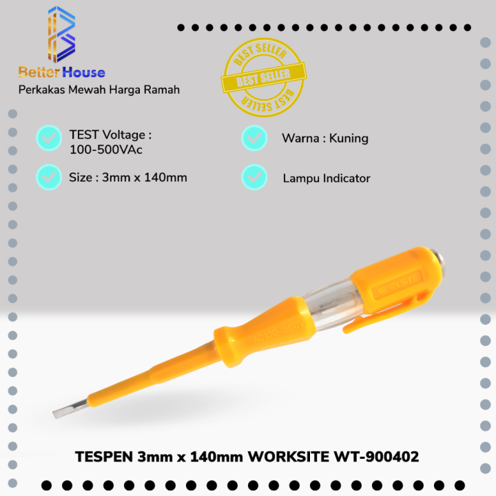 Obeng TESPEN TESTPEN KECIL 3mm x 140mm WORKSITE WT-900402 | Lazada ...