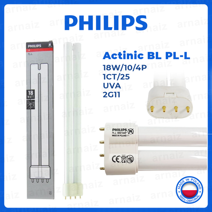 Philips Actinic BL PL-L 18W/10/4P UVA 2G11 UV Lamp 1CT/25 For ...