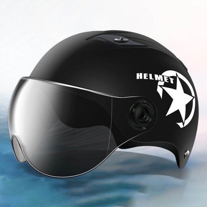Adult Motorcycle Helmet Half Face Motor Helmet with Anti-Fog Goggles ...