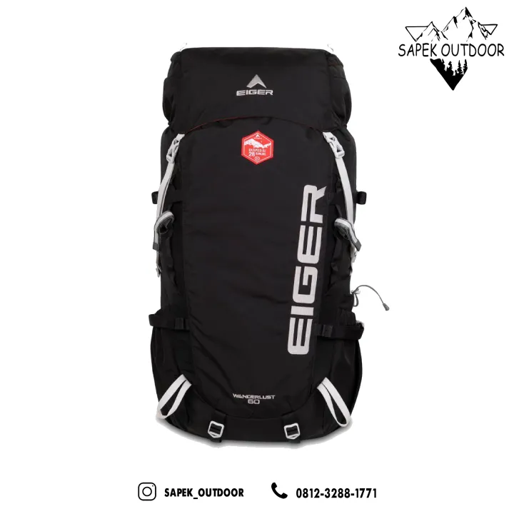 Tas Carrier Eiger Wanderlust 60 Liter Hitam | Lazada Indonesia