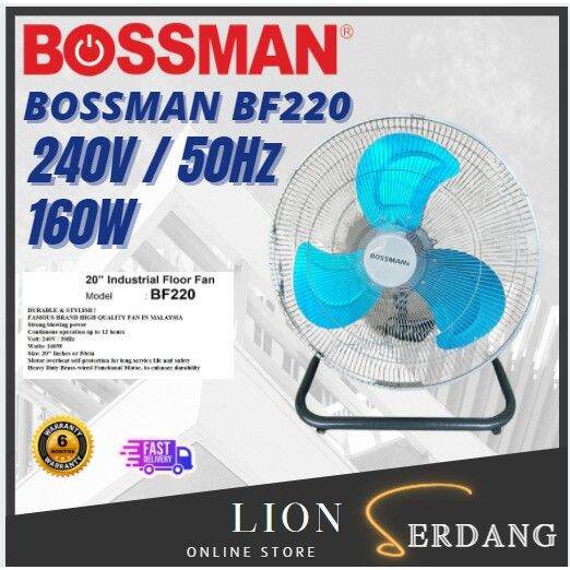BOSSMAN BF220 20 Inches Heavy Duty High Velocity Industrial Floor Fan ...