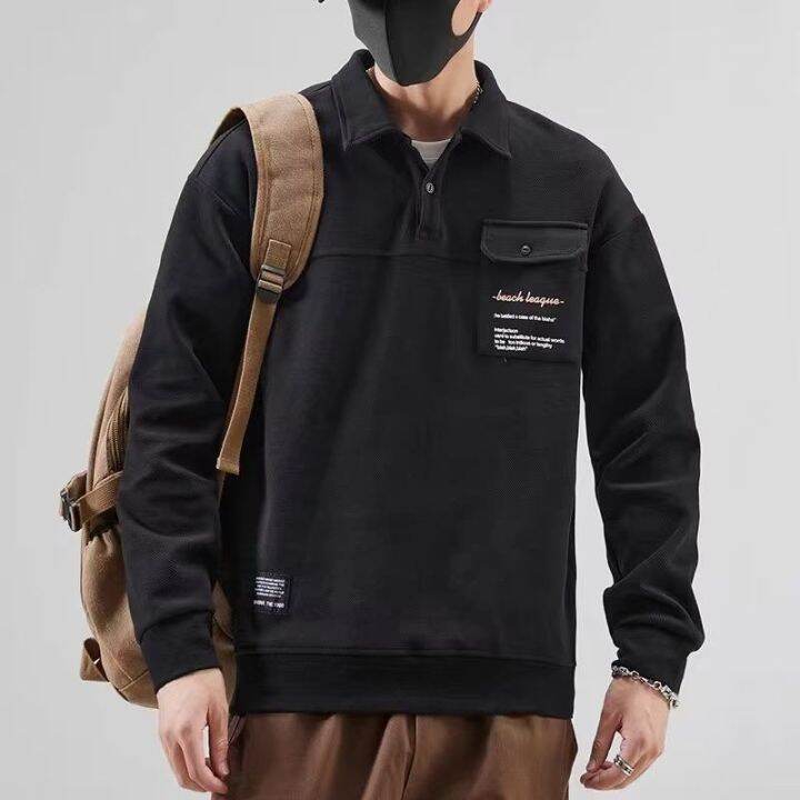 เสื้อโปโลผู้ชายขนาดบวก8XL 2022ฤดูใบไม้ร่วงและฤดูหนาวแนวโน้มแฟชั่นใหม่ขับรถเสื้อโปโลหลวมลำลองแขน ...