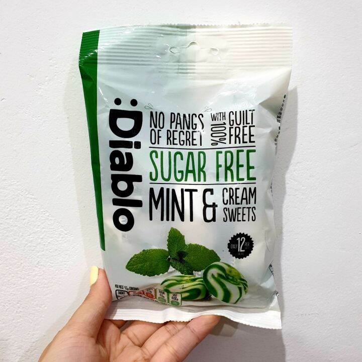พร้อมส่ง !! เดียโบลลูกอมรสมินท์และครีม 75 กรัม Diablo Mint&Cream Sweets ...