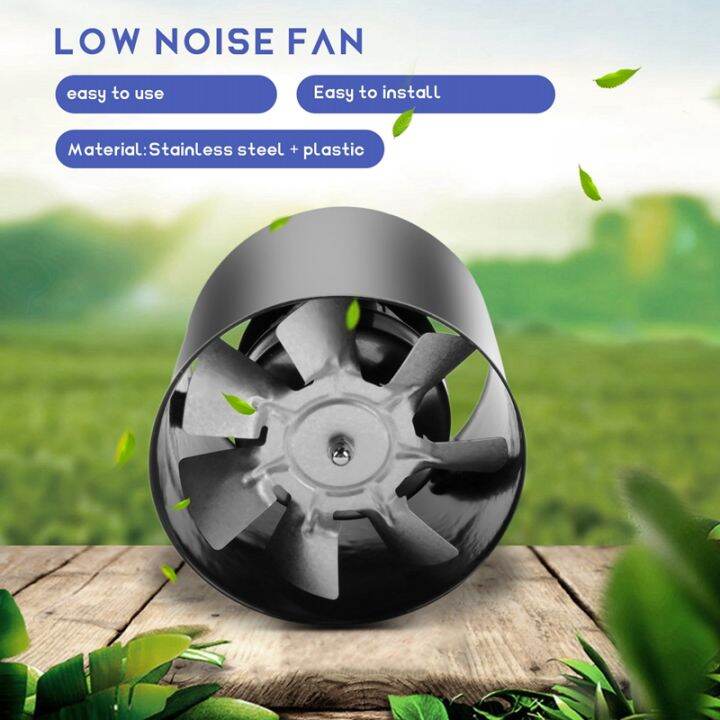 4 Inch Inline Duct Fan Air Ventilator Pipe Ventilation Exhaust Fan Mini ...
