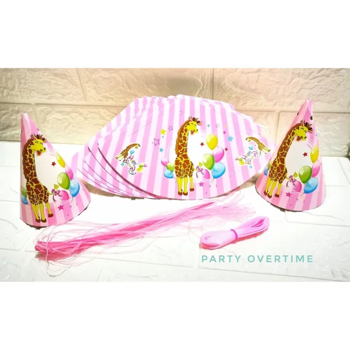 ♟ Cone Shaped Happy Birthday Banderitas Garlands Giraffe Animal Baby ...