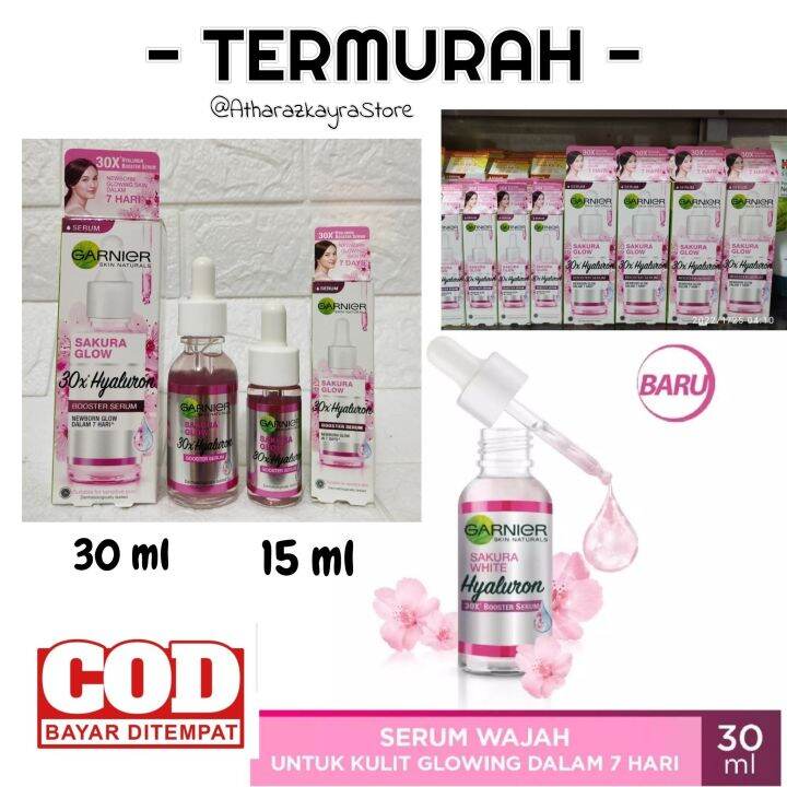Serum Garnier Sakura White Hyaluron Booster Serum 15 ml 30 ml / Serum Garnier Sakura Glow ...