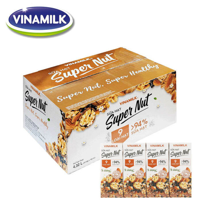 THÙNG 24 HỘP SỮA 9 LOẠI HẠT SUPER NUT VINAMILK 180ML | Lazada.vn