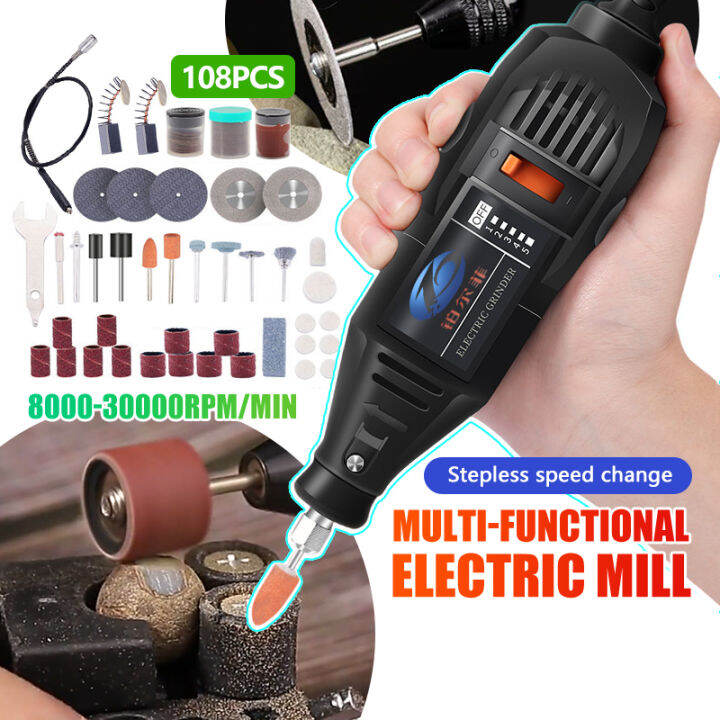108PCS Electric Grinding Pen Set Electric Drill Grinder Engraver Pen ...