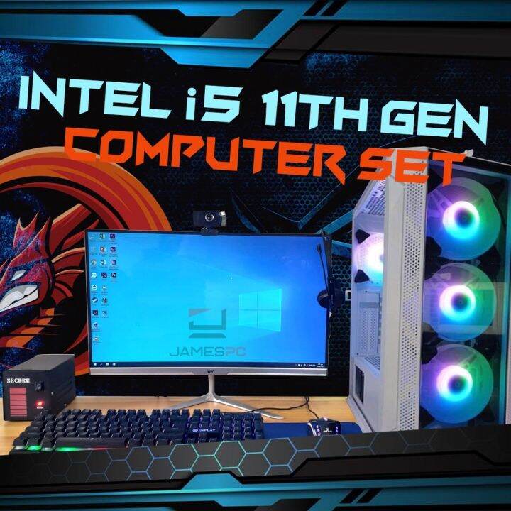 Gaming Computer Set Intel i5 11400F 16GB RAM 240GB SSD 500GB HDD GTX ...
