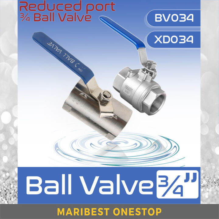 ITALY Full Bore Ball Valve 304 Stainless Steel 3/4"INCH Female Threaded ...