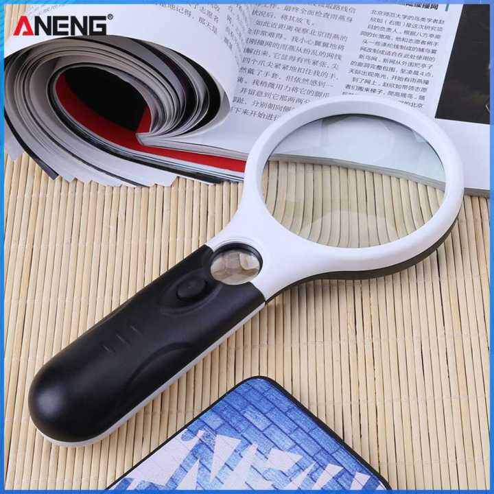 【ANENG】45X Magnifying Glass with 3 LED Light Illuminated Lighted ...