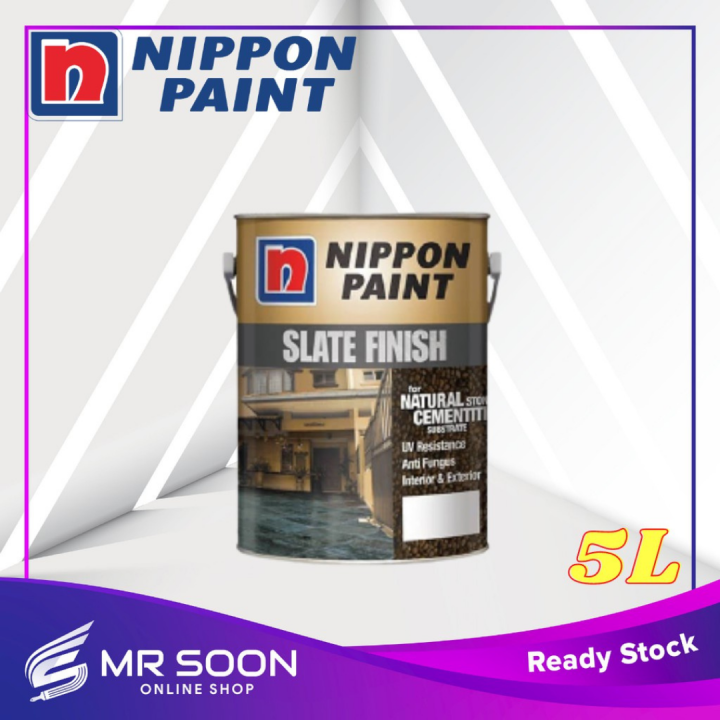 NIPPON PAINT Slate Finish 5L /Top Coat Clear Finish/Clear/Cat Kilat ...