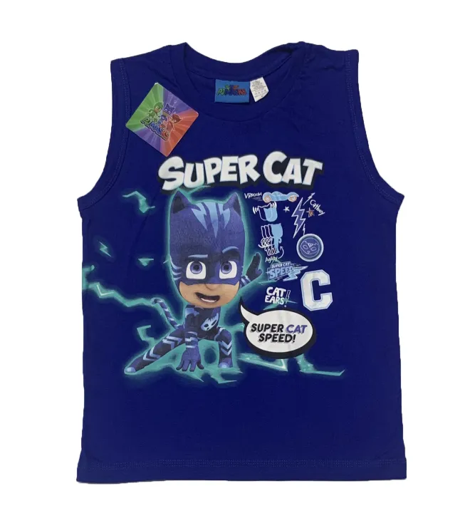 PJ Masks Catboy Supercat Boys KIds Blue Muscle Shirt | Lazada PH