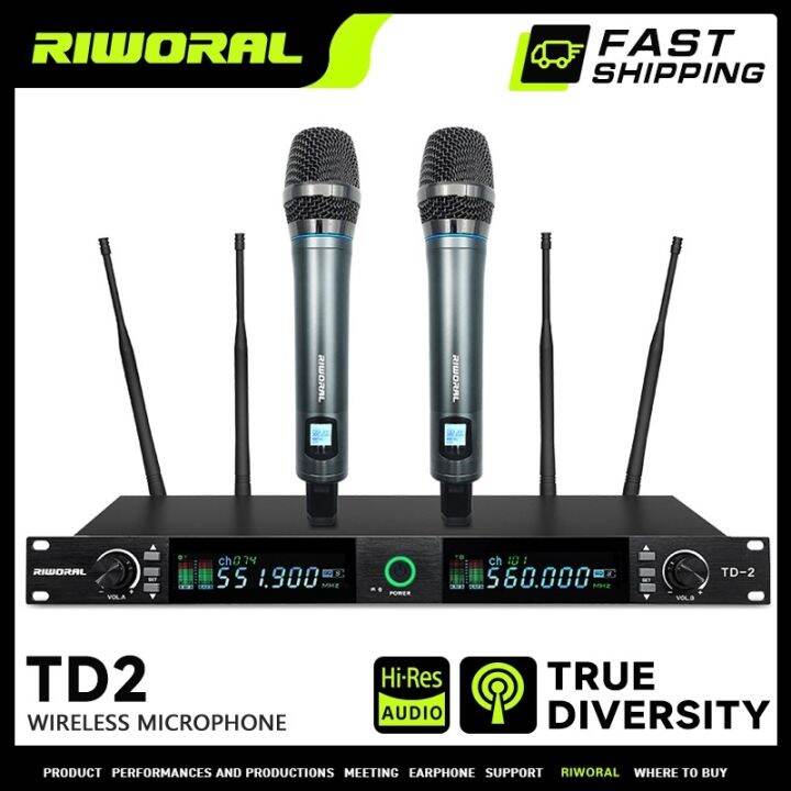 RIWORAL TD2 UHF True diversity Wireless microphone Handheld 2pcs mike ...