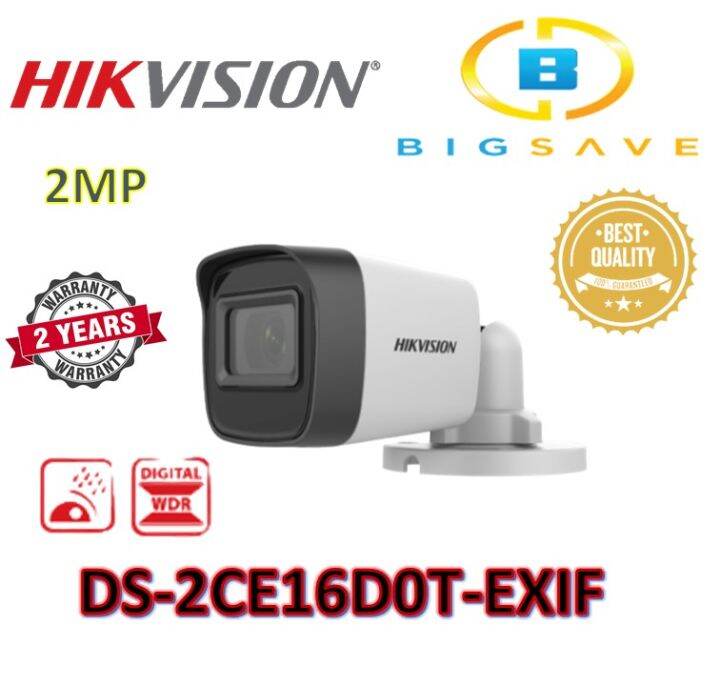 HIKVISION 2MP DS-2CE16D0T-EXIF FIXED OUTDOOR MINI BULLET CAMERA (3.6/2 ...