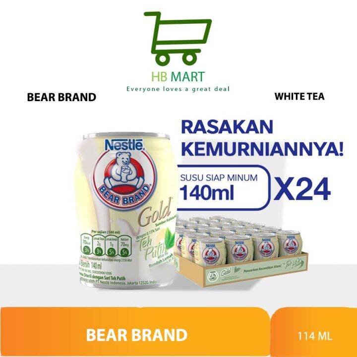 NESTLÉ BEAR BRAND Milk White Tea Minuman Siap Minum 140ml 24 pcs | Lazada Indonesia
