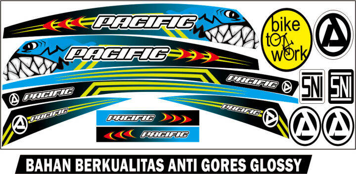 VARIASI STRIPING SEPEDA BIKE PASIFIC CUSTOM STICKER STRIPING SEPEDAH ...