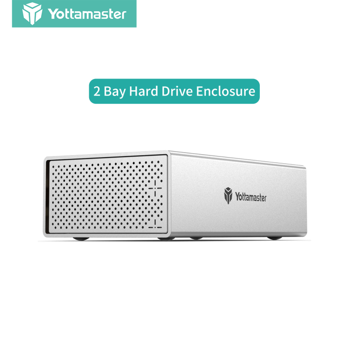 Yottamaster กล่องใส่ฮาร์ดดิสก์อะลูมิเนียม3.5 "2ช่องประเภท C USB3.1 GEN2 ...