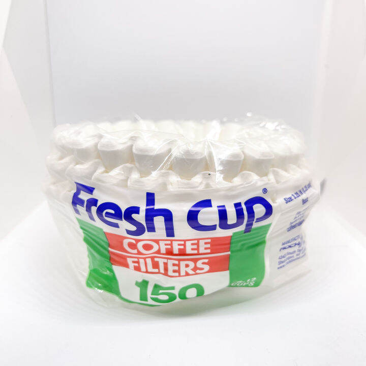 Fresh Cup Coffee Filter, White 150 pcs for 8-12 Cup Basket-type Coffee ...
