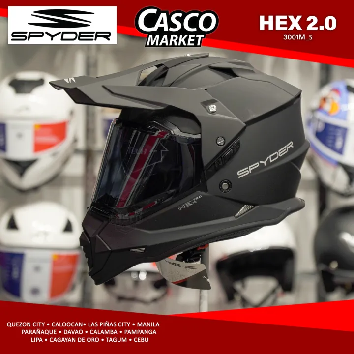 SPYDER HEX 2.0 PD MOTARD SPORTS OFF ROAD DUAL VISOR MOTORCYCLE RACING ...