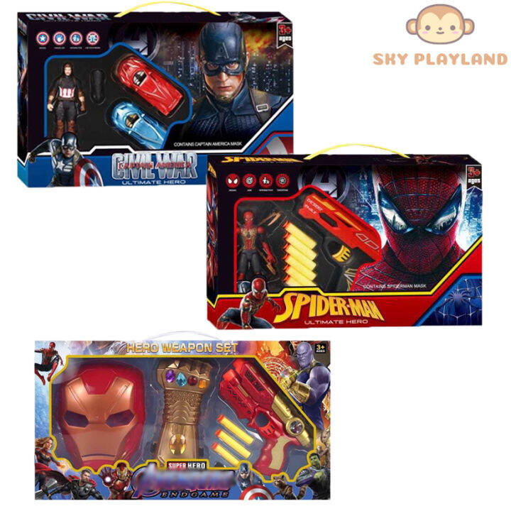 Hero Series Car/Soft Bullet Blaster/Mask/Spiderman Action Figure Toy ...