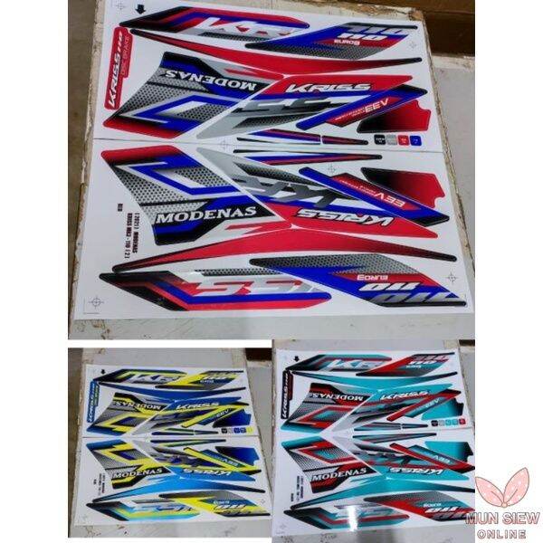 Stiker Sticker Body Stripe Cover Set (2) Modenas Kriss 110 Mr3 Kriss110 ...