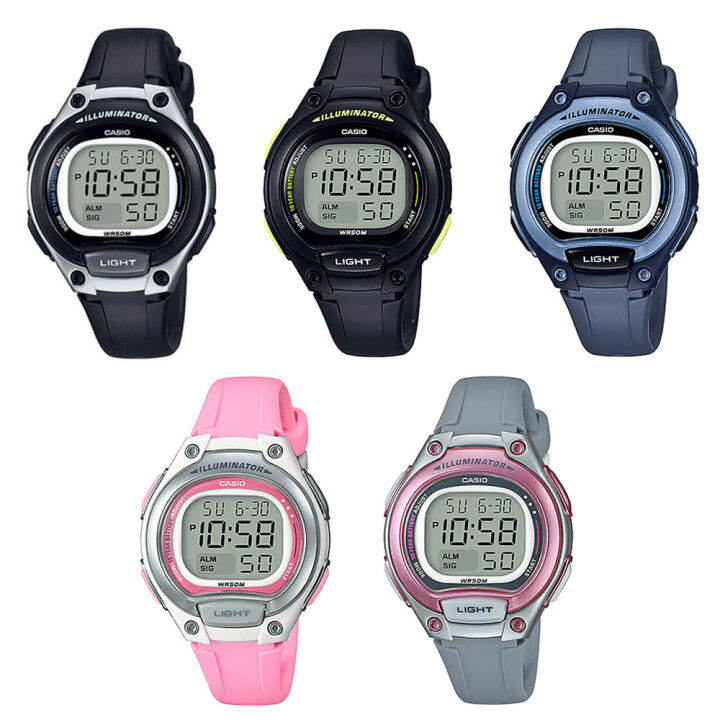 Casio Standard นาฬิกาข้อมือผู้หญิง สายเรซิ่น รุ่น Lw 203 Lw 203 1a Lw 203 1b Lw 203 2a Lw 203