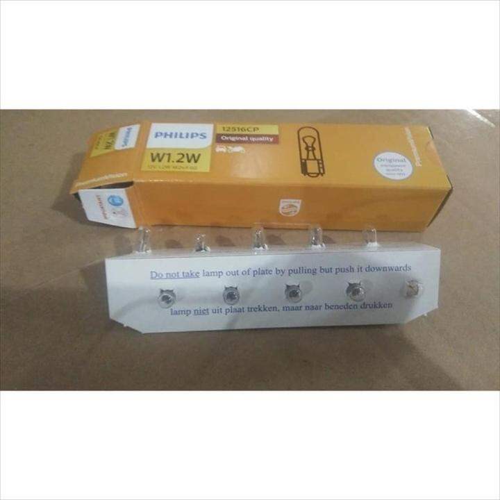 Bohlam Lampu Colok Tusuk T5 12V W1.2W Philips Original 12516CP | Lazada ...