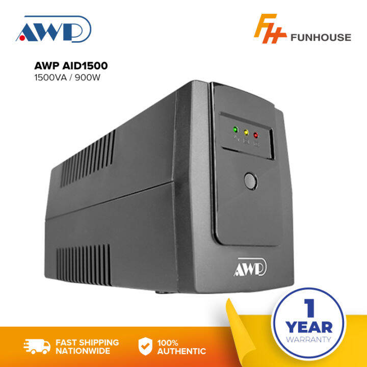 AWP AID1500 Aide 900W-1500VA UPS LED Display Compact Design Automatic ...