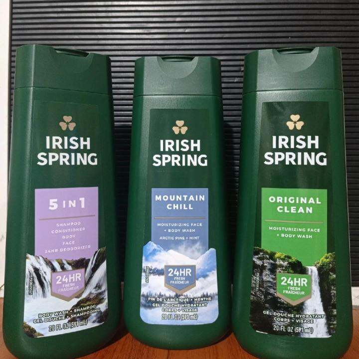 Irish Spring 20oz / 591ml in 2 Variant, Irish Spring 5-in-1 (Shampoo ...