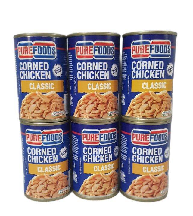 Purefoods Corned Chicken - Classic Flavor (pack of 6 cans x 150 grams ...