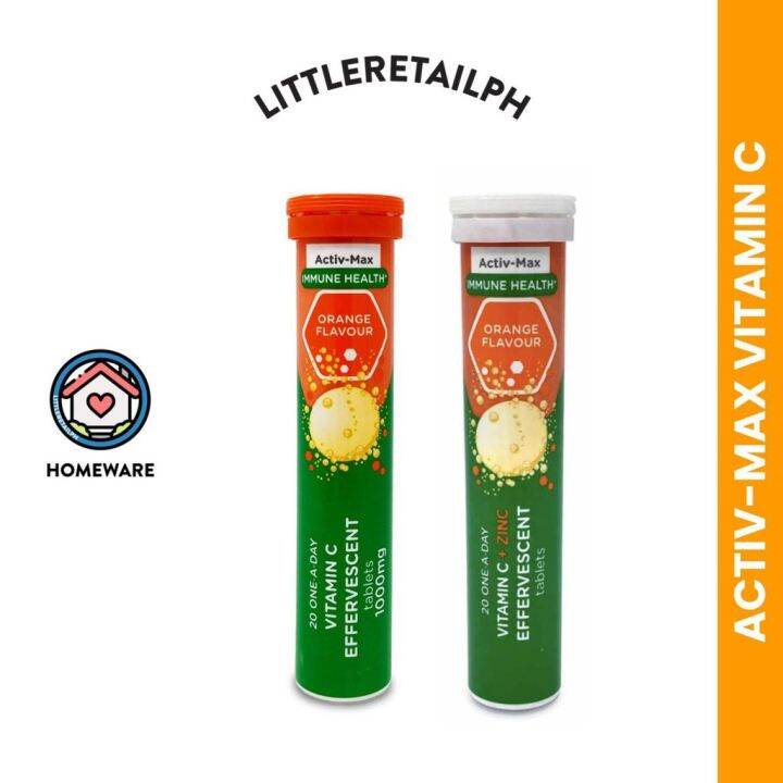 Activ-max One-a-day Vitamin C Effervescent Tablets 1000mg - Orange ...