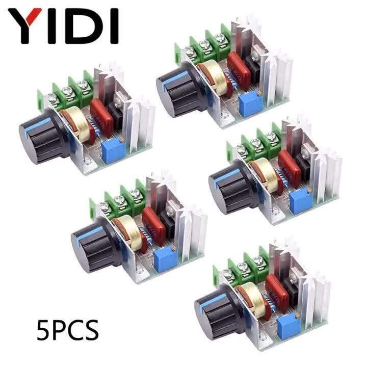 5pcs 2000W SCR Voltage Regulator Dimmer Motor Speed Controller Thermostat Adjustable Voltage ...