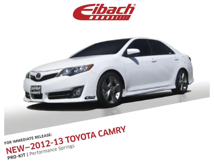 Toyota Camry (V50) 2.0, 2.5 2012-2018 - EIBACH Pro-kit Lowering Spring ...