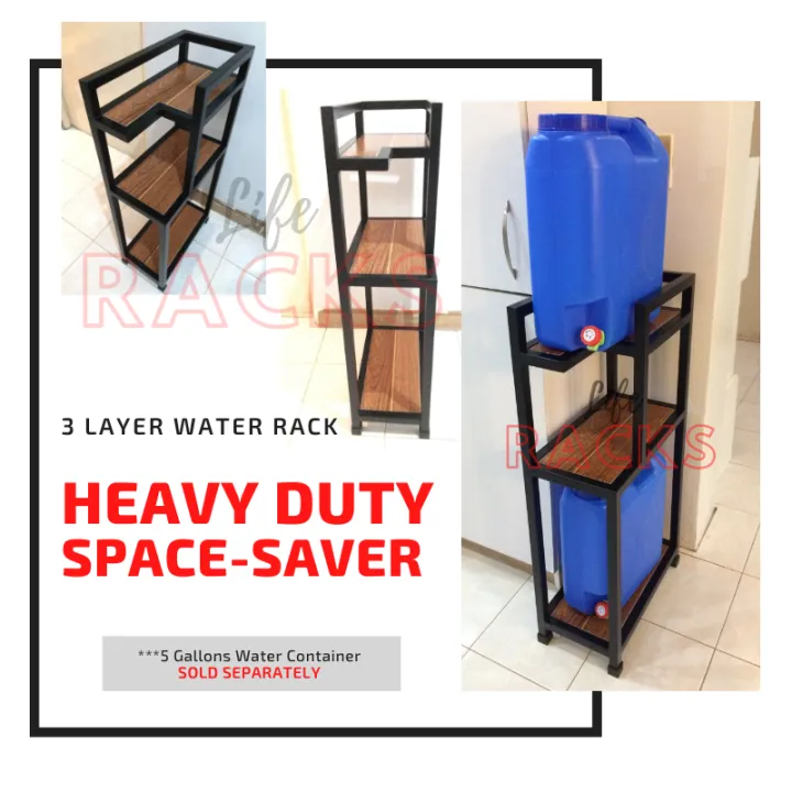 Water Container Rack Space Saver - Ceramic Wood 2 / 3 Layers Rack ...