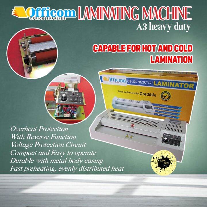Officom Laminator Machine A3 Size HOT / COLD / Reverse Laminating ...
