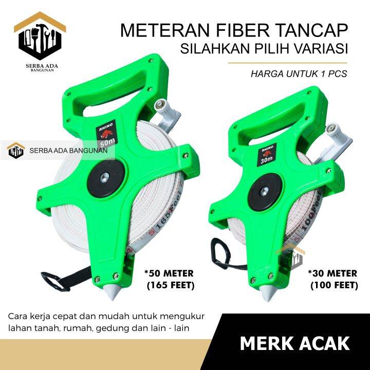 METERAN FIBER 30 50 METER / METERAN TANCAP TANAH 30M 50M ROLL GULUNGAN FIBER | Lazada Indonesia
