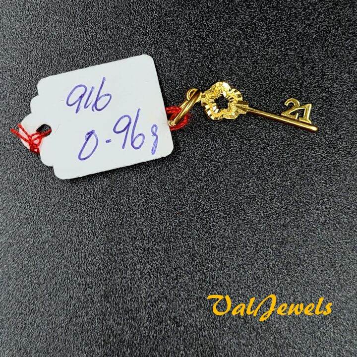 916/22K Gold 21st Key of Prosperity Pendant | Loket 21st Kunci Emas 916 ...