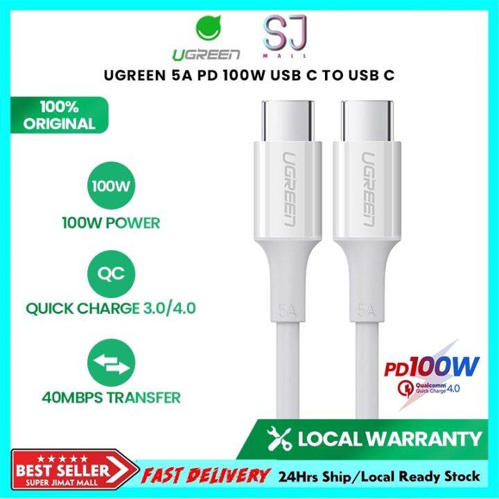 UGREEN PD 60W 100W Type C To Type C Cable Power Delivery Fast Charge QC USB C To USB C Cables ...