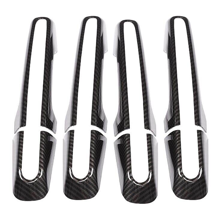 8Pcs Carbon Fiber Abs Chrom Car Door Handle Trim For Land Rover ...