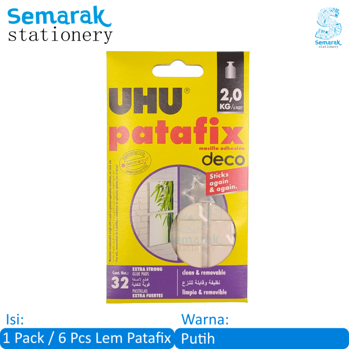 UHU Patafix Masilla Deco Lem Serbaguna - Putih [1 Pack / 6 Pads] | Lazada Indonesia
