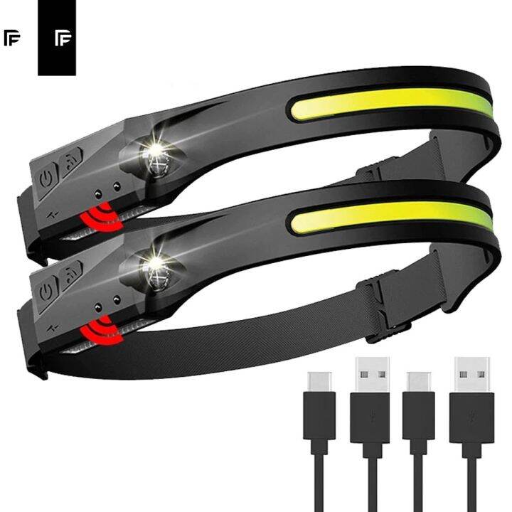 COB LED charging full viewing angle sensor headlights, head-mounted ...