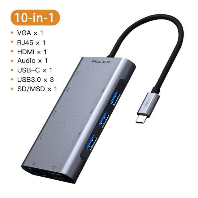 CABLETIME 13 In 1 Multi USB Docking Hub สำหรับแล็ปท็อป Usb C Hub Dock ...