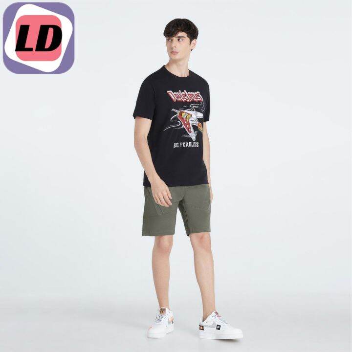 LD DAVIE JONES เสื้อยืดพิมพ์ลาย สีดำ Graphics Print T-Shirt in black ...