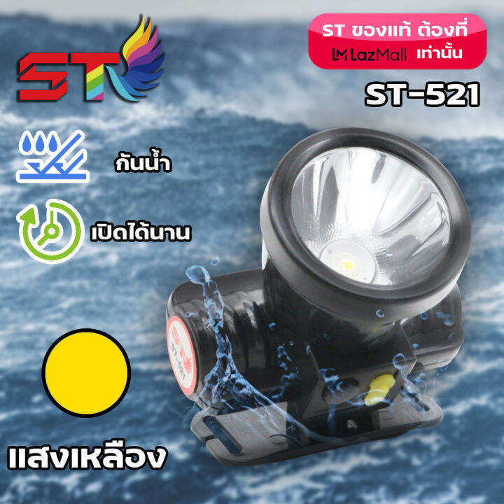 ST ไฟฉายคาดหัว แบตเตอรี่ลิเธียม ขนาดเล็ก💕ไฟฉายติดศรีษะ ไฟฉายติดหน้าผาก หัวไฟ กรีดยาง ส่องสัตว์ ...