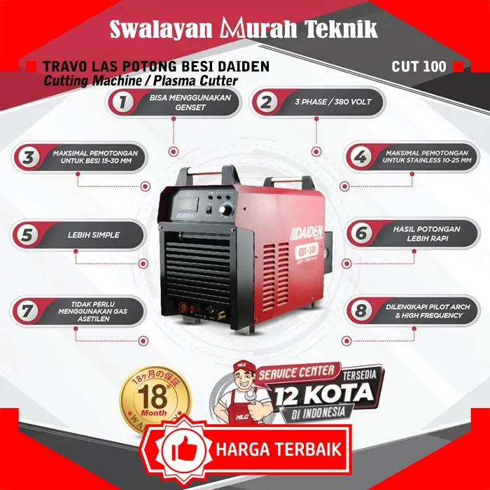 DAIDEN CUT100 TRAVO LAS POTONG BESI WELDING PLASMA CUTTING CUT 100 | Lazada Indonesia