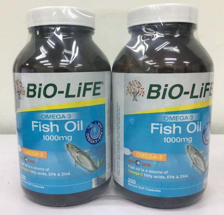 BIO-LIFE OMEGA 3 FISH OIL 1000MG ( 200'S X 2 ) | Lazada
