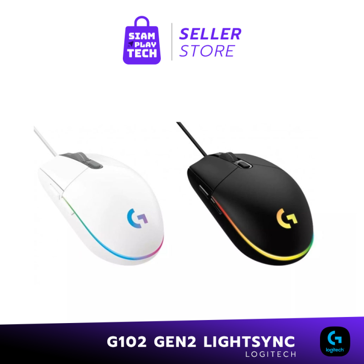 LOGITECH G102 GEN 2 GAMING MOUSE LIGHTSYNC (BLACK/WHITE) เมาส์เกมมิ่ง เมาส์มีสาย คุณภาพ | Lazada ...