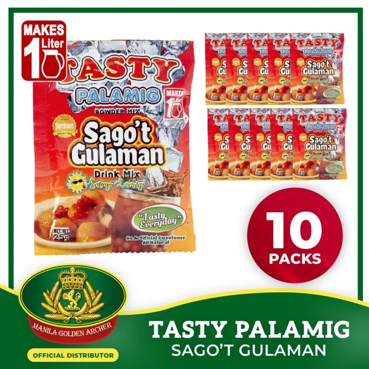 Tasty Palamig Litro Pack (Sago't Gulaman) 25g x 10-packs Snacks Food ...